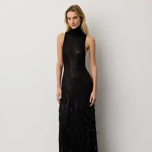 Ralph Lauren Caya Embeished Sweater Evening Dress