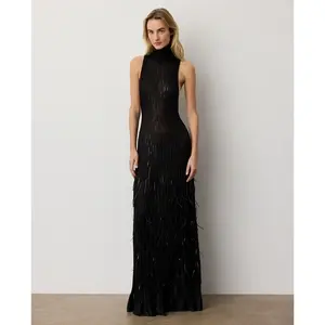 Ralph Lauren Caya Embeished Sweater Evening Dress