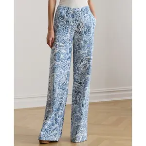 Ralph Lauren Paisley Linen Wide-leg Pants