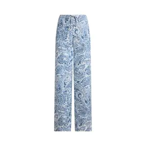 Ralph Lauren Paisley Linen Wide-leg Pants