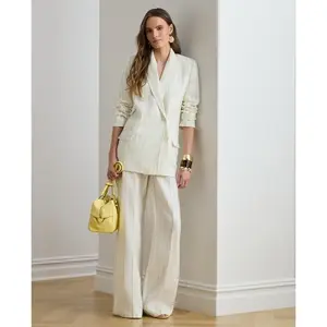 Ralph Lauren Striped Wide-leg Linen Pant