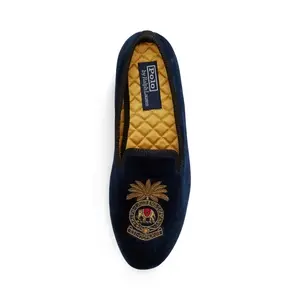 Ralph Lauren Paxton Crest Velvet Slipper