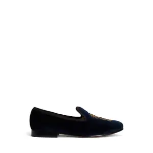 Ralph Lauren Paxton Crest Velvet Slipper