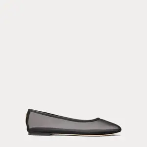 Ralph Lauren Jayna Leather-trim Mesh Flat