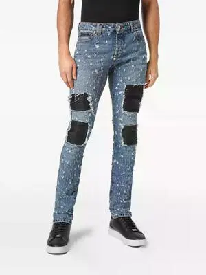Philipp Plein Slim-fit Distressed Jeans - Blue