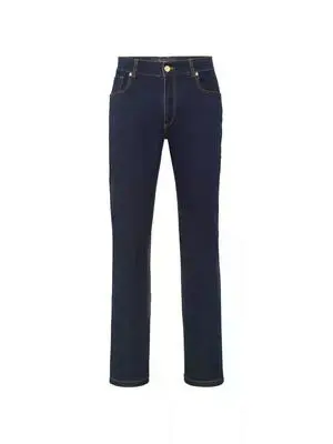 BILLIONAIRE Embroidered Five-pocket Jeans - Blue