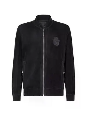 BILLIONAIRE Crest-patch Leather Jacket