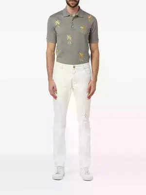 BILLIONAIRE Embroidered Straight Leg Jeans
