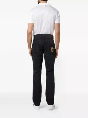 BILLIONAIRE Embroidered Stone-wash Jeans