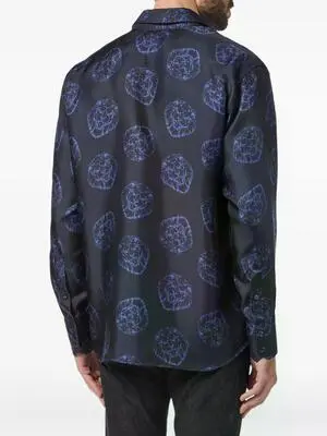 BILLIONAIRE Lion-print Crystal-button Shirt