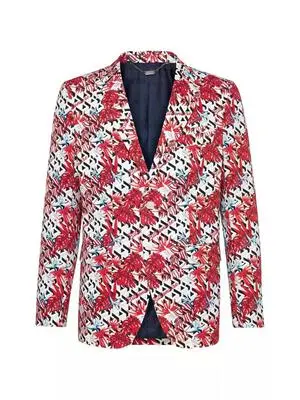 BILLIONAIRE Patterned Slim-fit Blazer - Red
