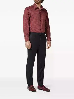 BILLIONAIRE Leaf-collar Patterned Shirt - Red