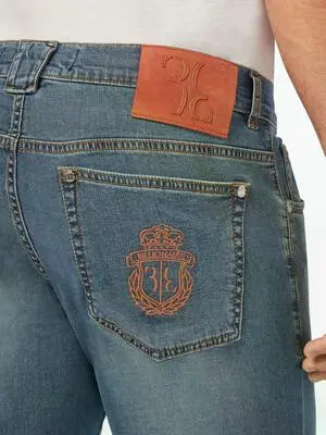 BILLIONAIRE Five-pocket Crest Jeans - Blue