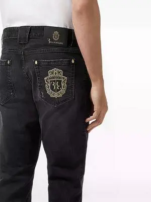 BILLIONAIRE Distressed Straight-leg Cotton Trousers