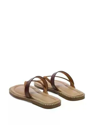 Dries Van Noten Stitched Leather Sandals - Neutrals