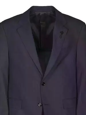 LARDINI Button Pinstripe Suit - Blue