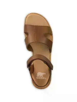 Sorel Ella Iii Leather Flat Sandals