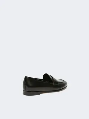 Max Mara Leather Loafers - Black