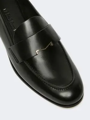 Max Mara Leather Loafers - Black