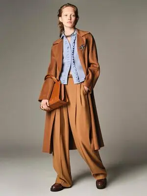 Max Mara Long Wrap Coat In Wool, Cashmere, And Silk - Camel