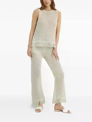 Sisley Crochet Trousers With Fringe Detail