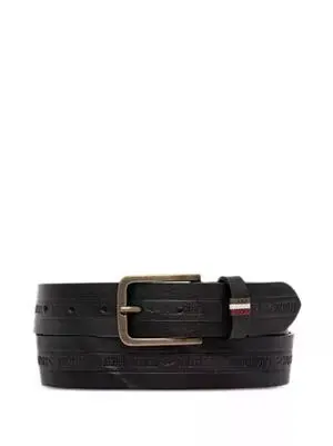 AERONAUTICA MILITARE Embossed Stripe Belt - Black