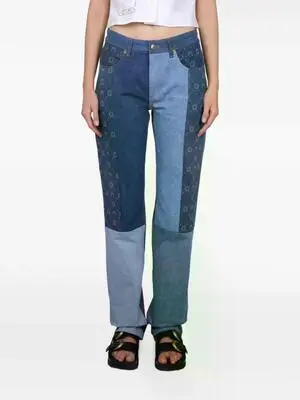 MARINE SERRE Moongram Patchwork Jeans