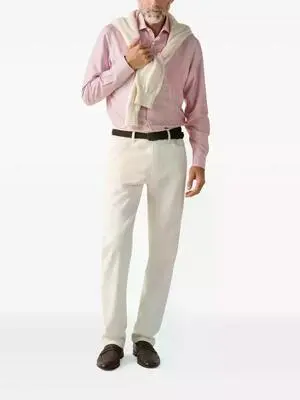 Zegna Striped Silk Shirt - Red