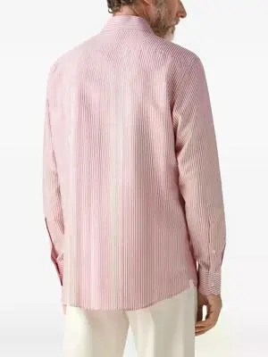 Zegna Striped Silk Shirt - Red