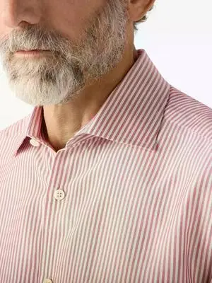 Zegna Striped Silk Shirt - Red