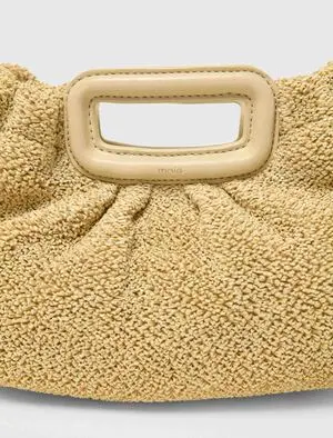 Maje Milpli Bouclé Effect Clutch Bag - Sand