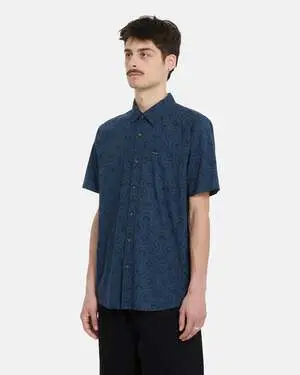 Volcom Scaler Stone Woven Short Sleeve Shirt - Midnight Blue