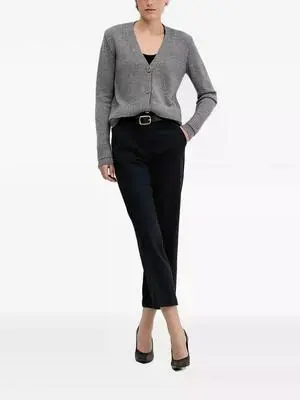 Sisley Button-down V-neck Cardigan - Grey