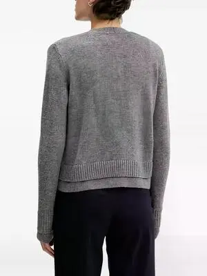 Sisley Button-down V-neck Cardigan - Grey