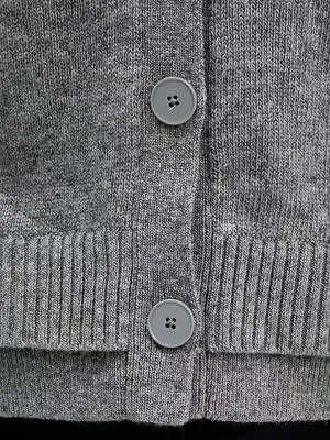 Sisley Button-down V-neck Cardigan - Grey