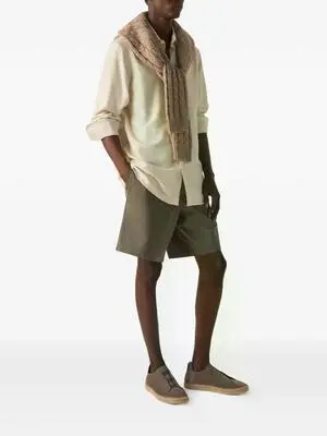 Zegna Striped Silk Shirt - Neutrals