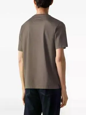 Zegna Piquet Cotton T-shirt - Grey