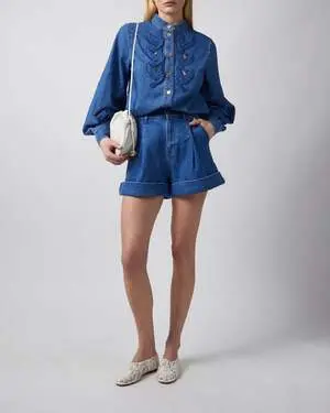 Zimmermann Denim Tailored Shorts - Light Blue