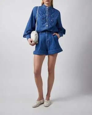 Zimmermann Denim Applique Shirt - Light Blue