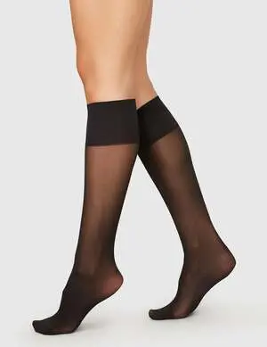 Swedish Stockings Knee-highs 2 Pack Elin Premium - Black