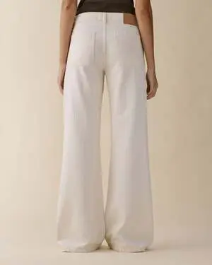 JEANERICA Guell Chevron Trousers - Ecru