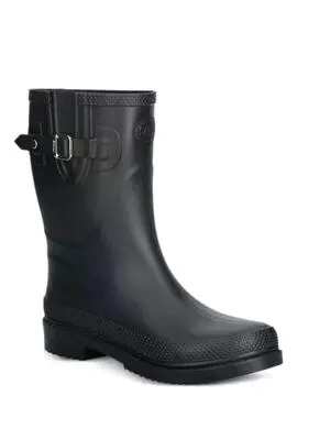 DR. SCHOLL'S SHOES Chambery Low Buckle-strap Rain Boots - Black