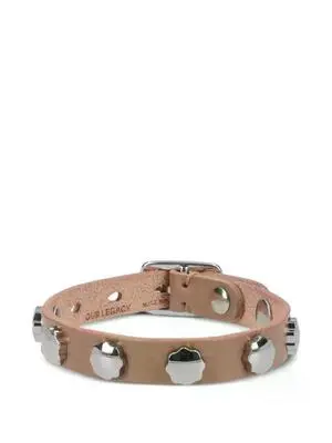 Our Legacy Studded Leather Bracelet Neutrals