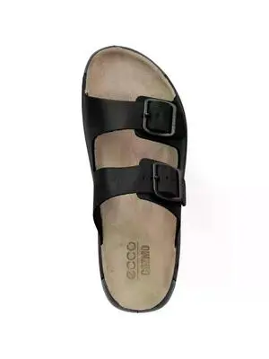 Ecco Buckle-detail Flat Sandals - Black