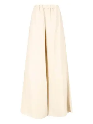 Max Mara Wide Leg Linen And Silk Pants - Beige
