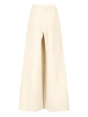 Max Mara Wide Leg Linen And Silk Pants - Beige