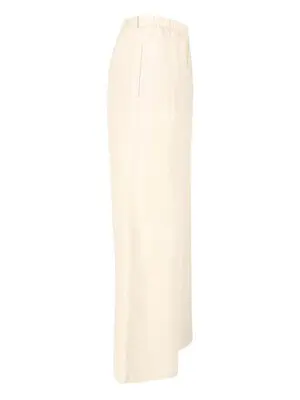Max Mara Wide Leg Linen And Silk Pants - Beige