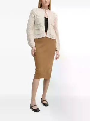 Sisley Ribbed-knit Midi Skirt