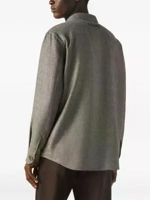 Zegna Cashmere Linen And Silk Overshirt - Brown