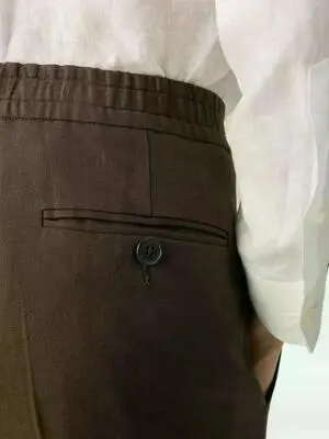 Zegna Elasticated Trousers - Brown